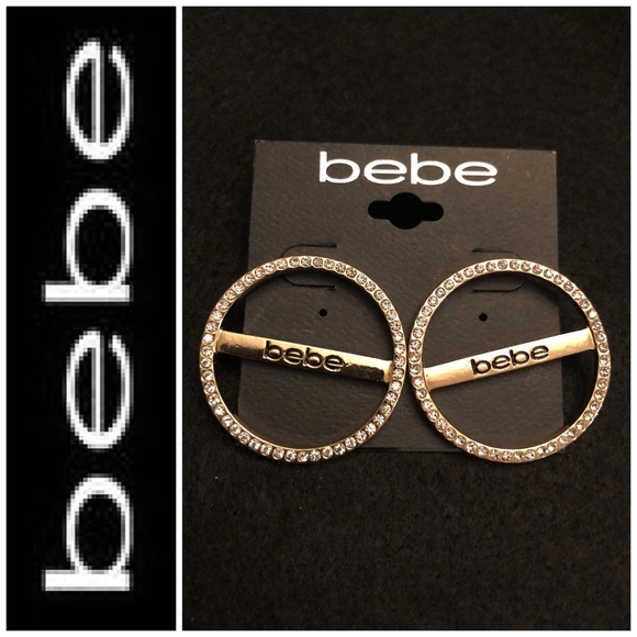 bebe | Jewelry | Bebe Custom Gold Tone Logo Earrings | Poshmark